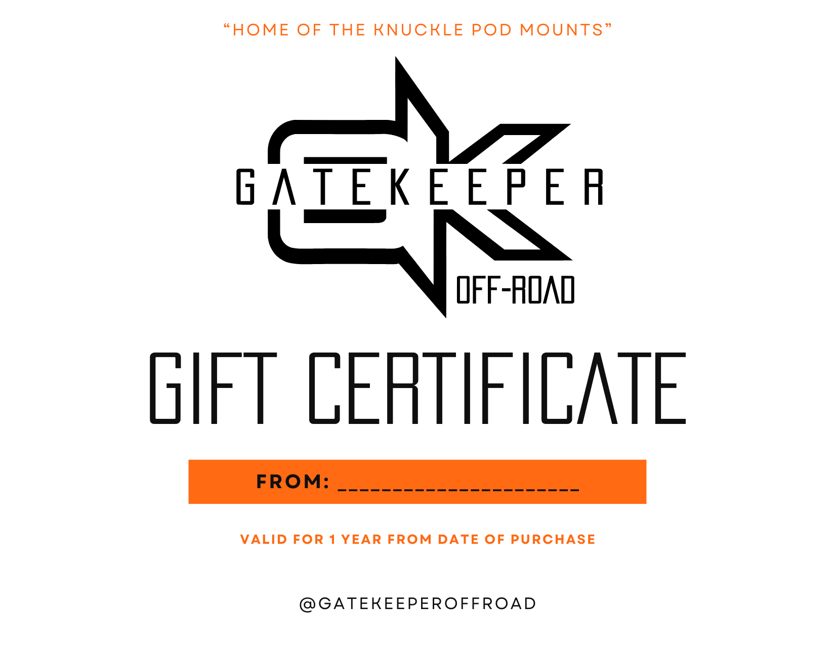 Gatekeeper Off-Road Gift Card – GateKeeper Off-Road