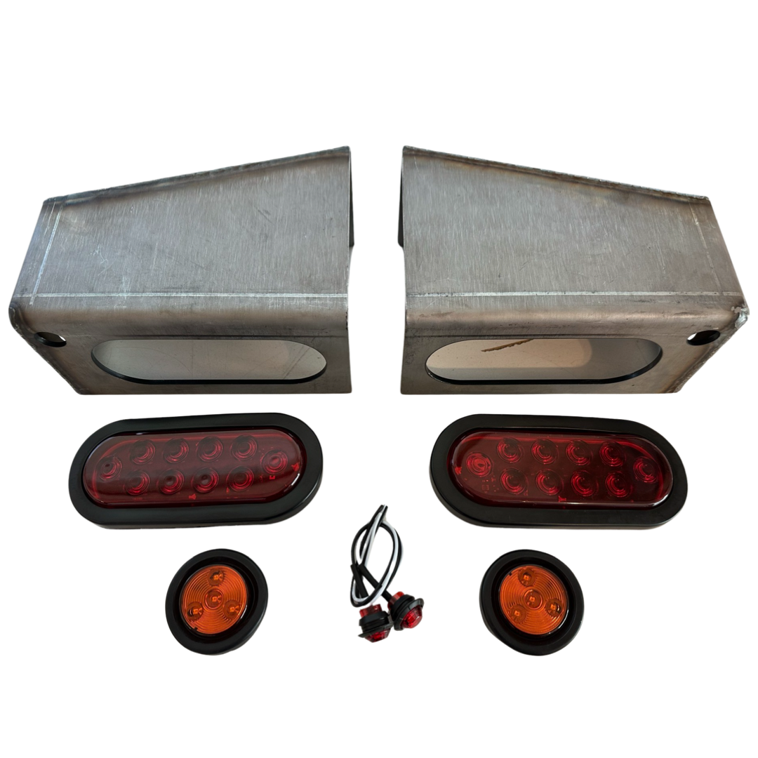 Heavy Duty Weld On LED Trailer Tail Light Housing Kit 3/16 Steel DIY ...