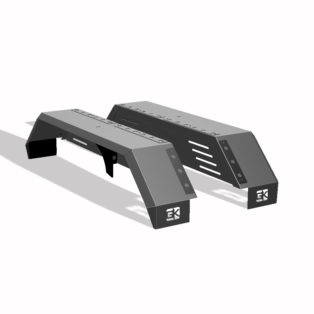 Heavy Duty Weld on DIY Drive Over Trailer Fender Kit Bare Steel - Pair ...