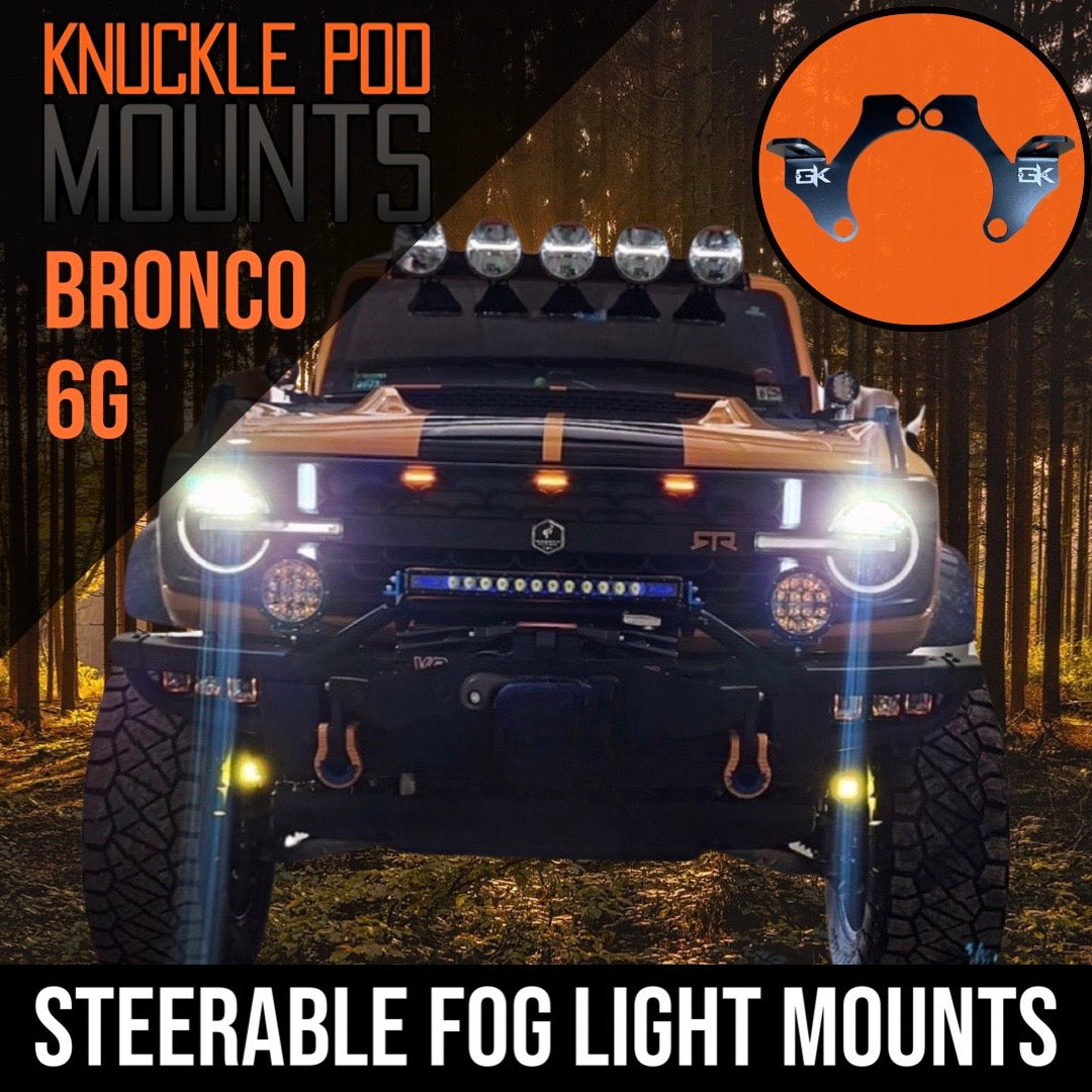 2021 2023 Ford Bronco Steerable Knuckle Pod Light Mounts Gatekeeper Off Road
